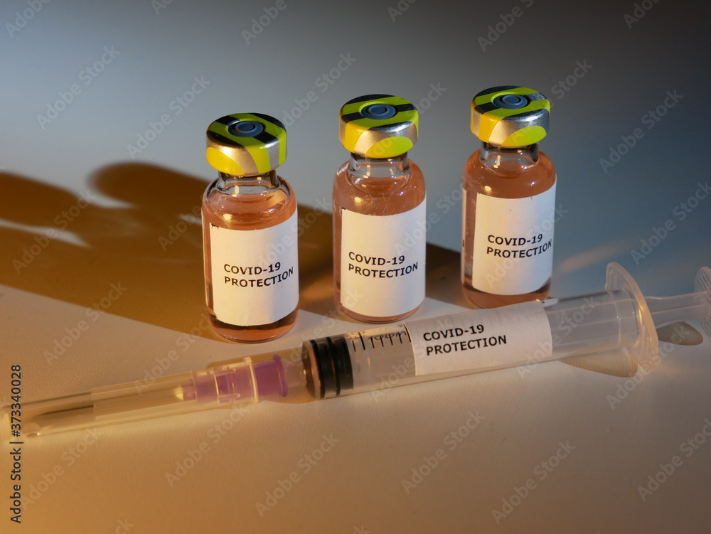 Impfstoff Flaschen Gegenmittel gegen das Coronavirus Covid-19 ภาพถ่าย ...