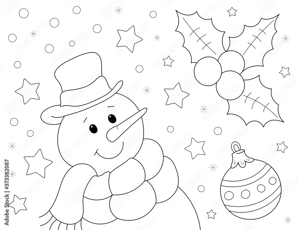 Photo & Art Print christmas snowman coloring page for kids, BaMic ...
