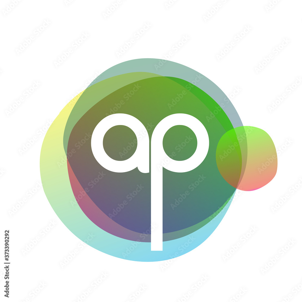 Letter AP logo with colorful splash background, letter combination logo ...
