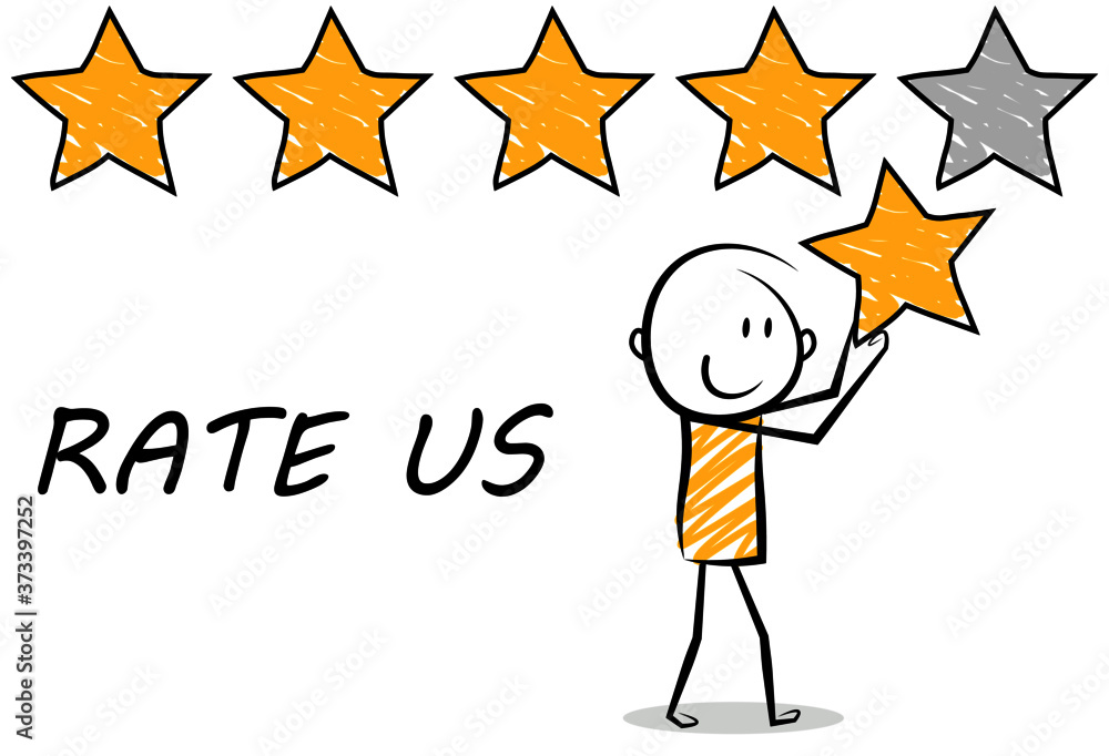 cartoon stickman rating and review concept.vector illustration. Stock ...