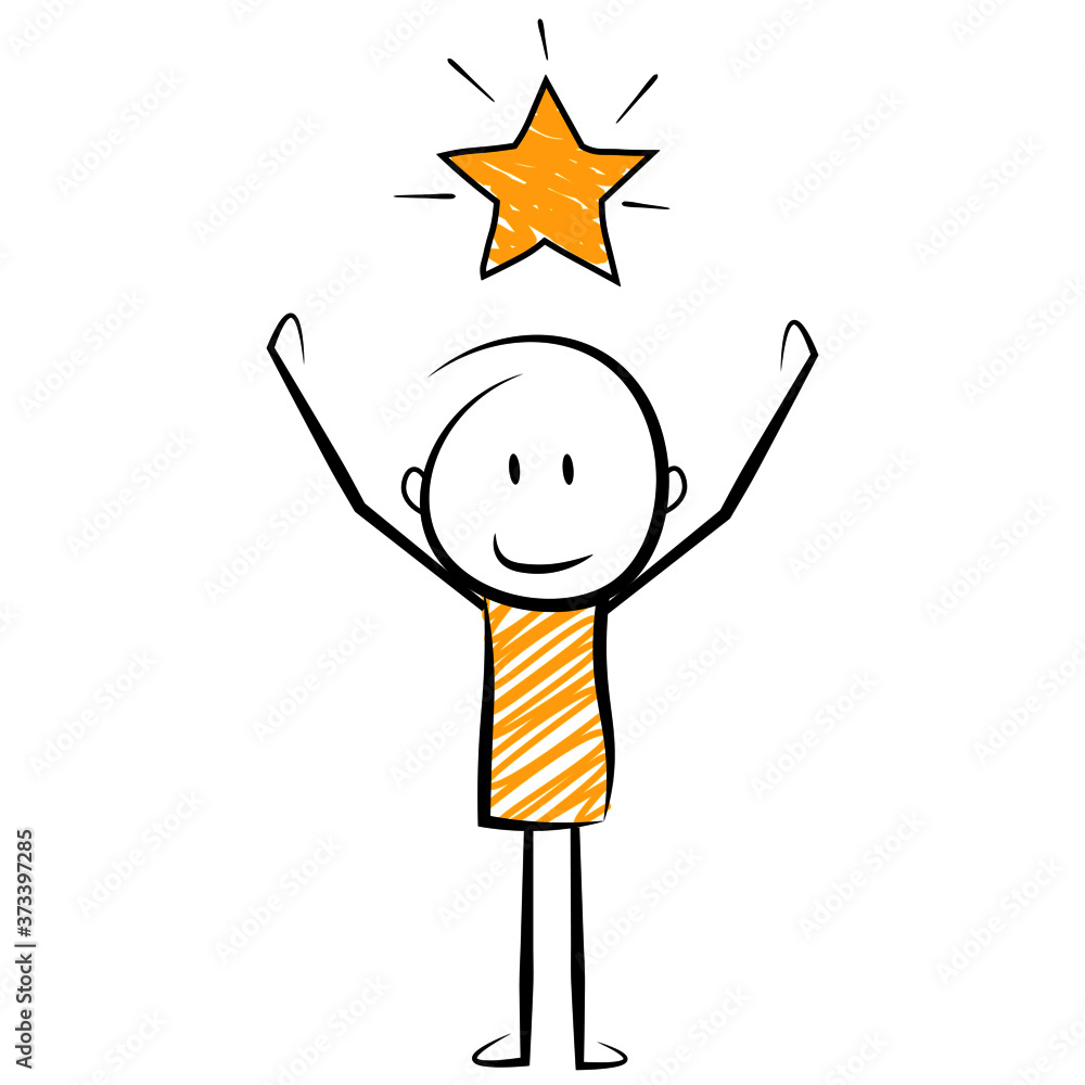 cartoon stickman rating and review concept.vector illustration. Stock ...