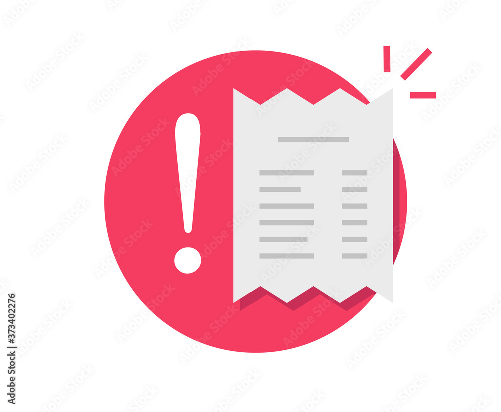 Payment due icon vector notice reminder symbol, financial important ...