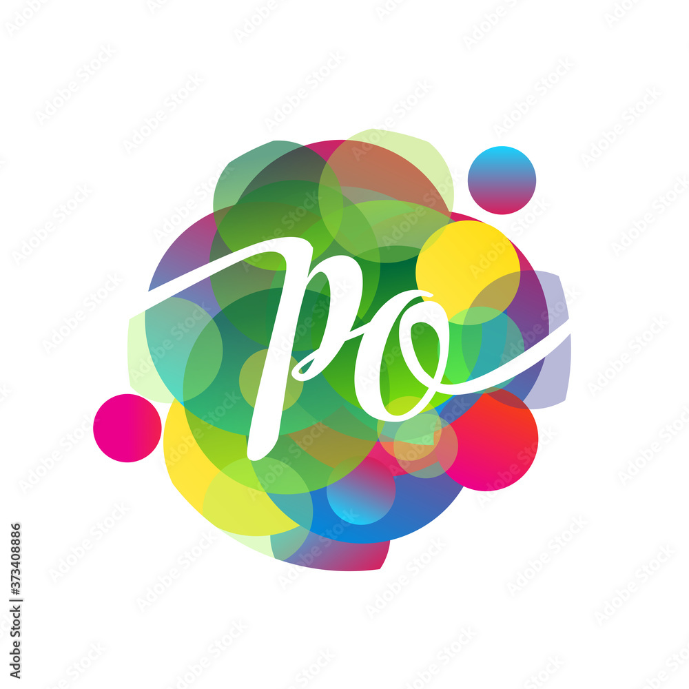 Letter PO logo with colorful splash background, letter combination logo ...