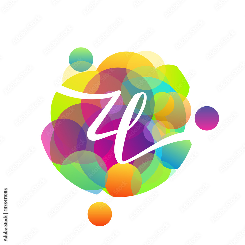 Letter ZL logo with colorful splash background, letter combination logo ...