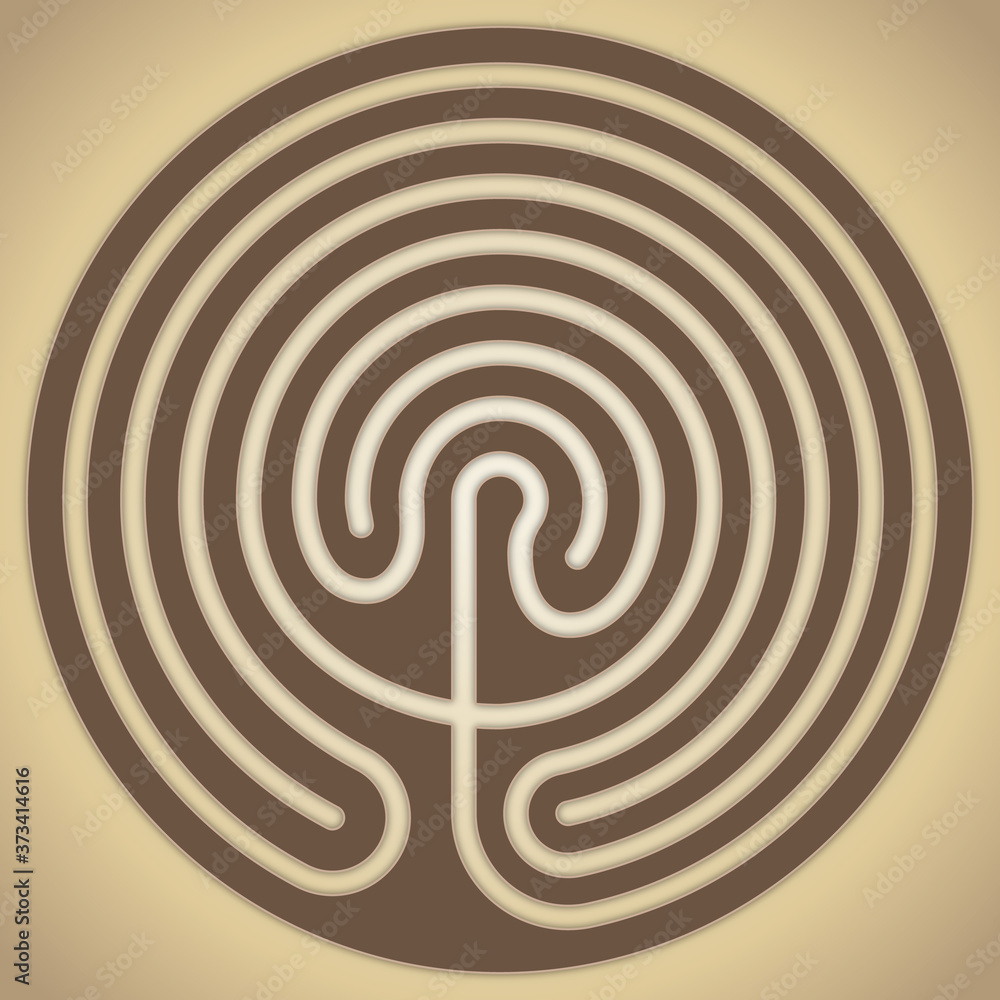 The labyrinth of Knossos, Crete, Greek mythology, vector illustration ...