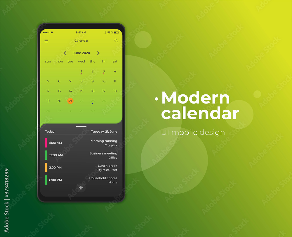 Calendar mobile apptasks ui ux design mockup vector image Stock Vector ... Calendar mobile apptasks ui ux design mockup vector image Stock Vector ...
