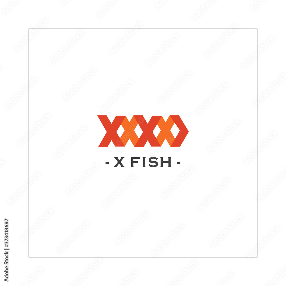 Stock Vector Abstract Fish from X Letter Logo Design Can Use for Food ...