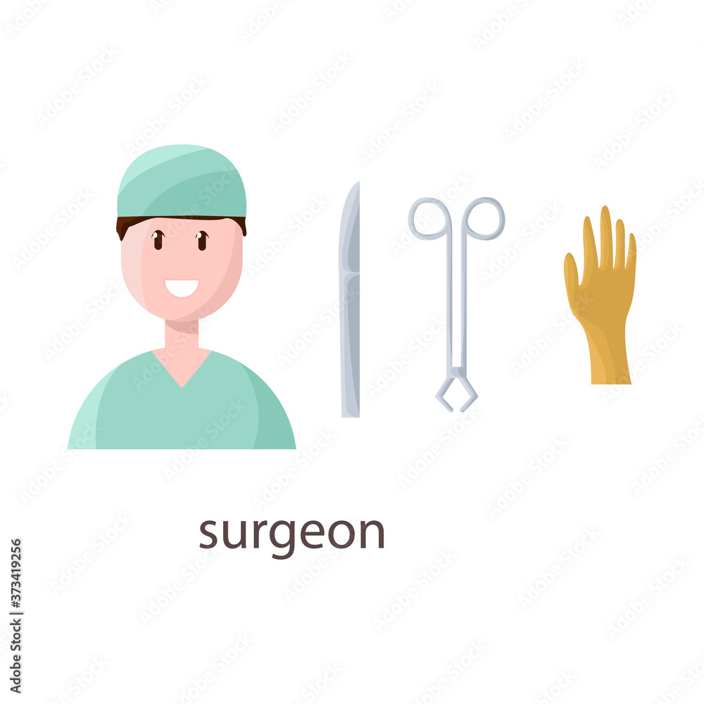 Vecteur Stock Vector illustration of surgeon and emergency sign ...