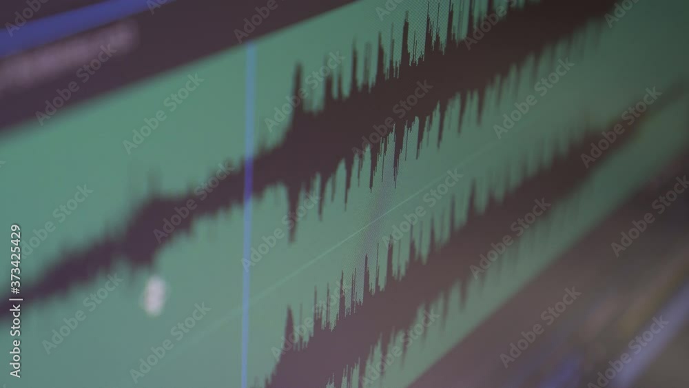 4K Video sound wave player in timeline editor. Background for cinema ...