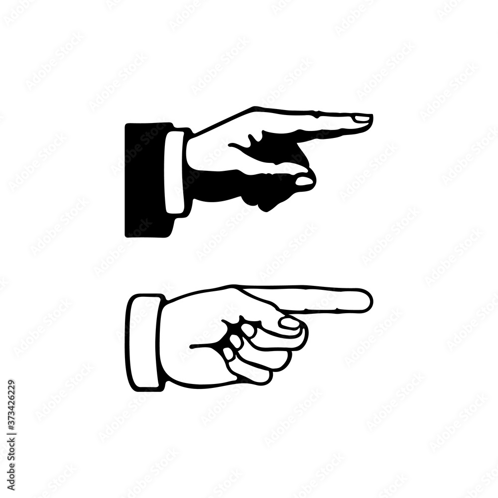 pointing fimger icon, poiting hands, indicating and cursor icon Stock ...