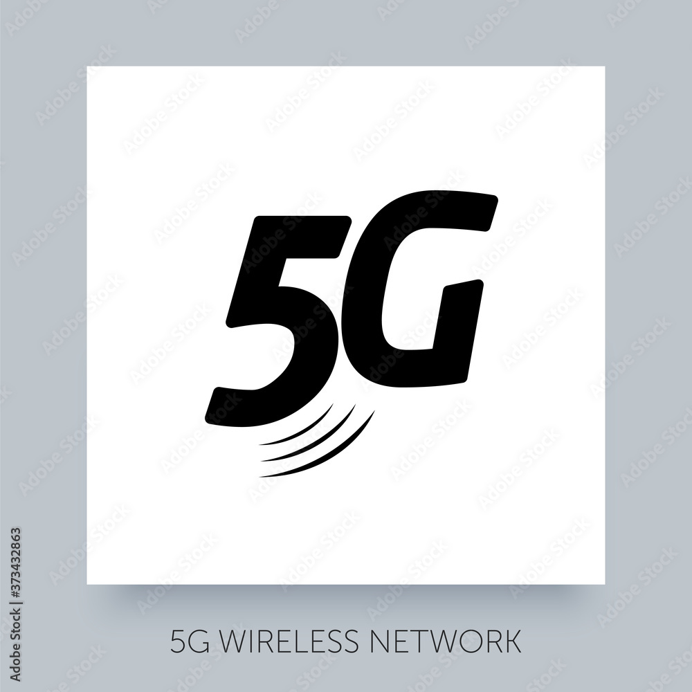 5G logo sign. New wireless internet wifi connection symbol. Global ...