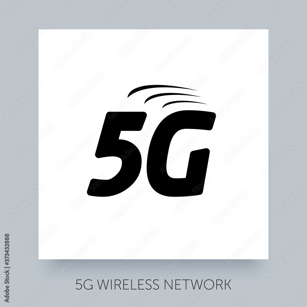 5G logo sign. New wireless internet wifi connection symbol. Global ...