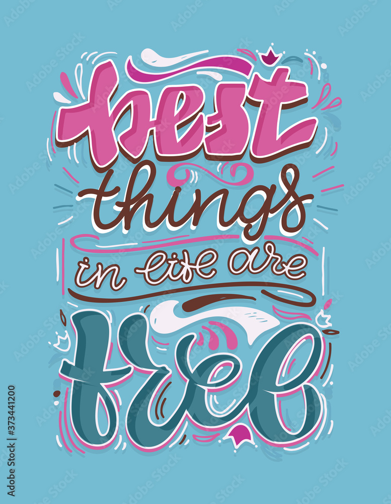 Inspiration cute lettering quote hand drawn postcard. Template ...