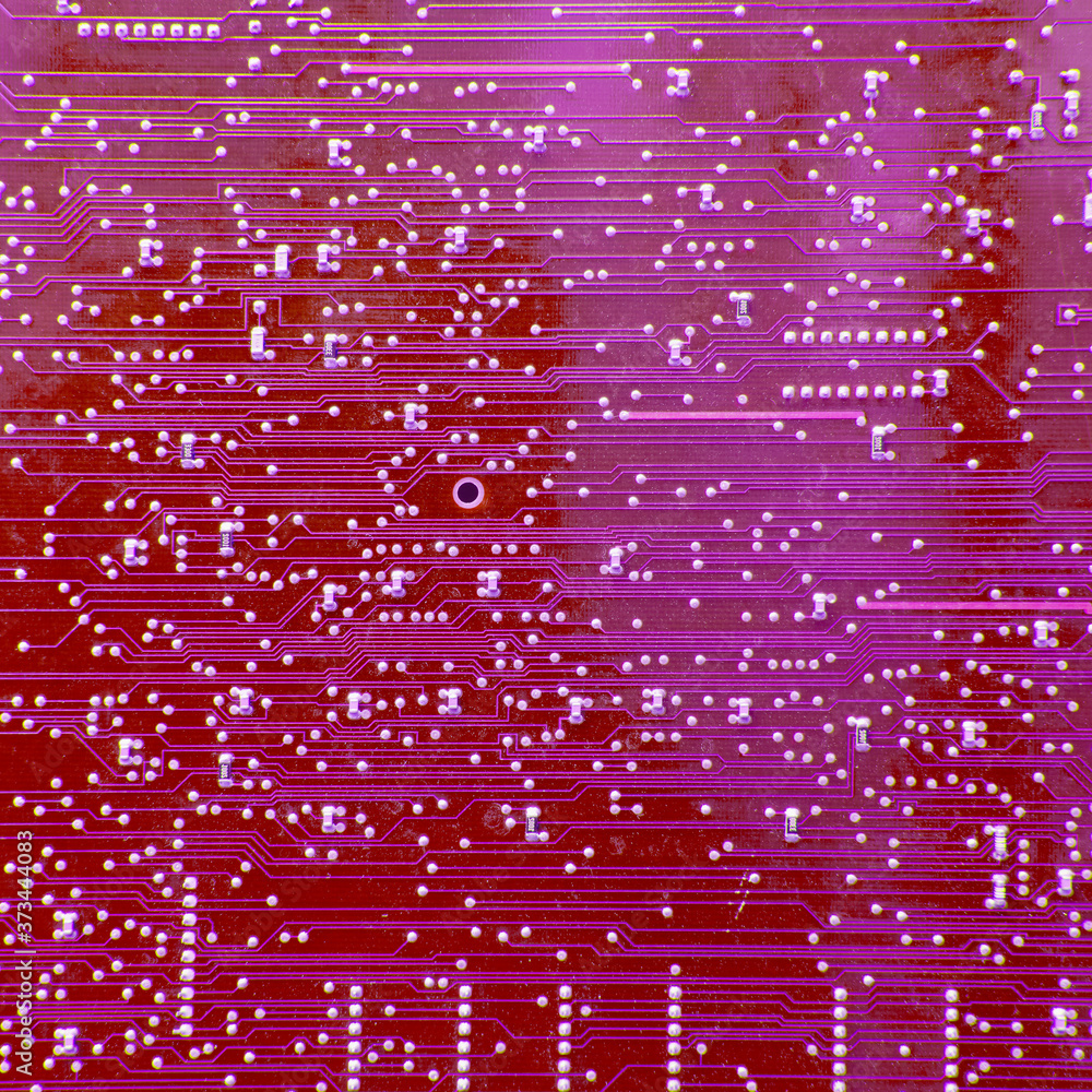 Red printed circuit board (PCB) texture, background. Electronic ...