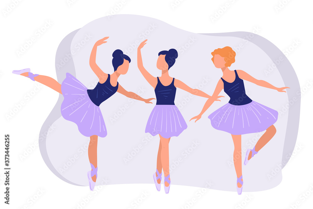 Female ballet dancers practicing, preparing for stage performance Stock ...