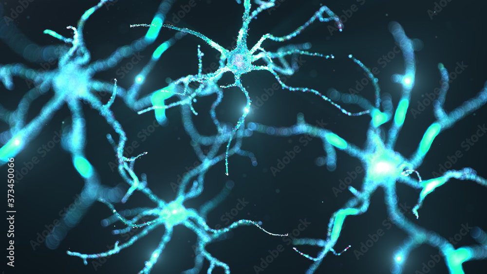 Ilustração do Stock: Abstract neural cells with luminous dots. Synapses ...