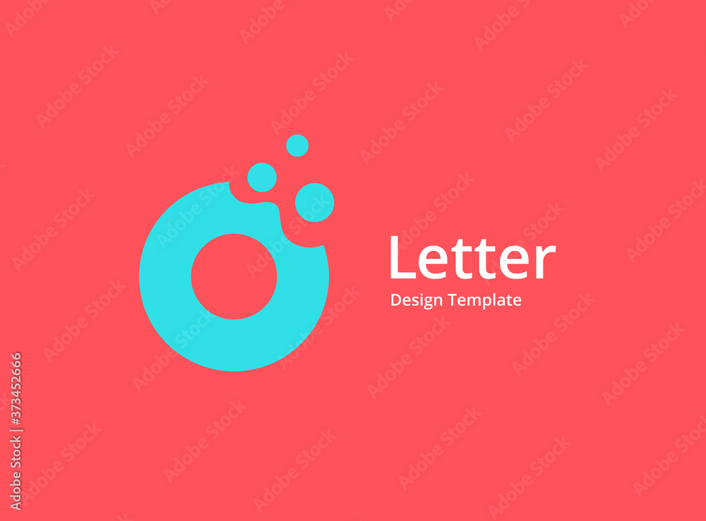 Letter O or number 0 with bubbles logo icon design template elements ...