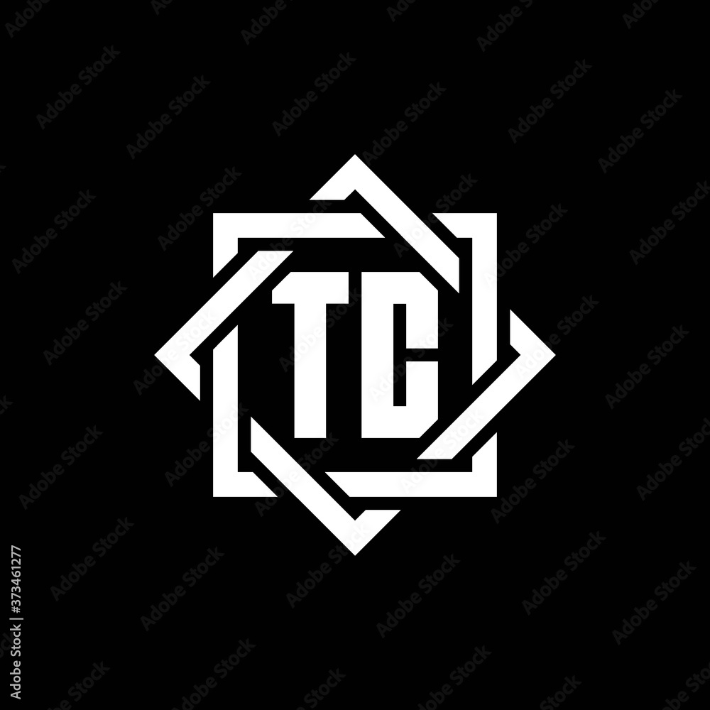 TC monogram logo with abstract square around Stock Vector | Adobe Stock