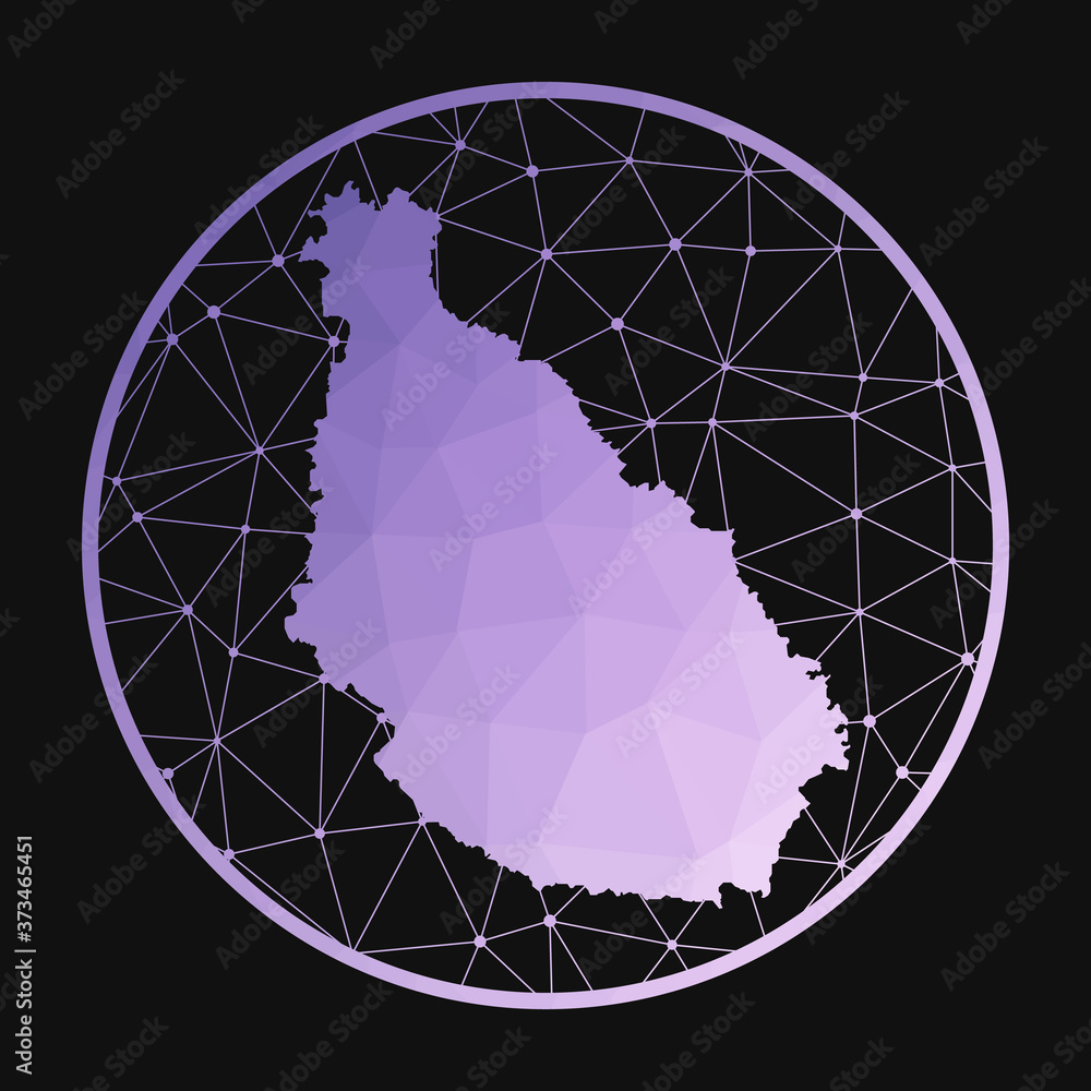 Santiago Island icon. Vector polygonal map of the island. Santiago ...
