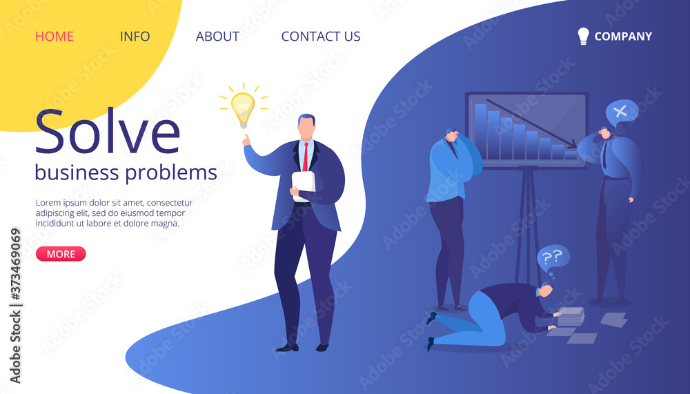 Colleagues in office solving business problem vector illustration ...