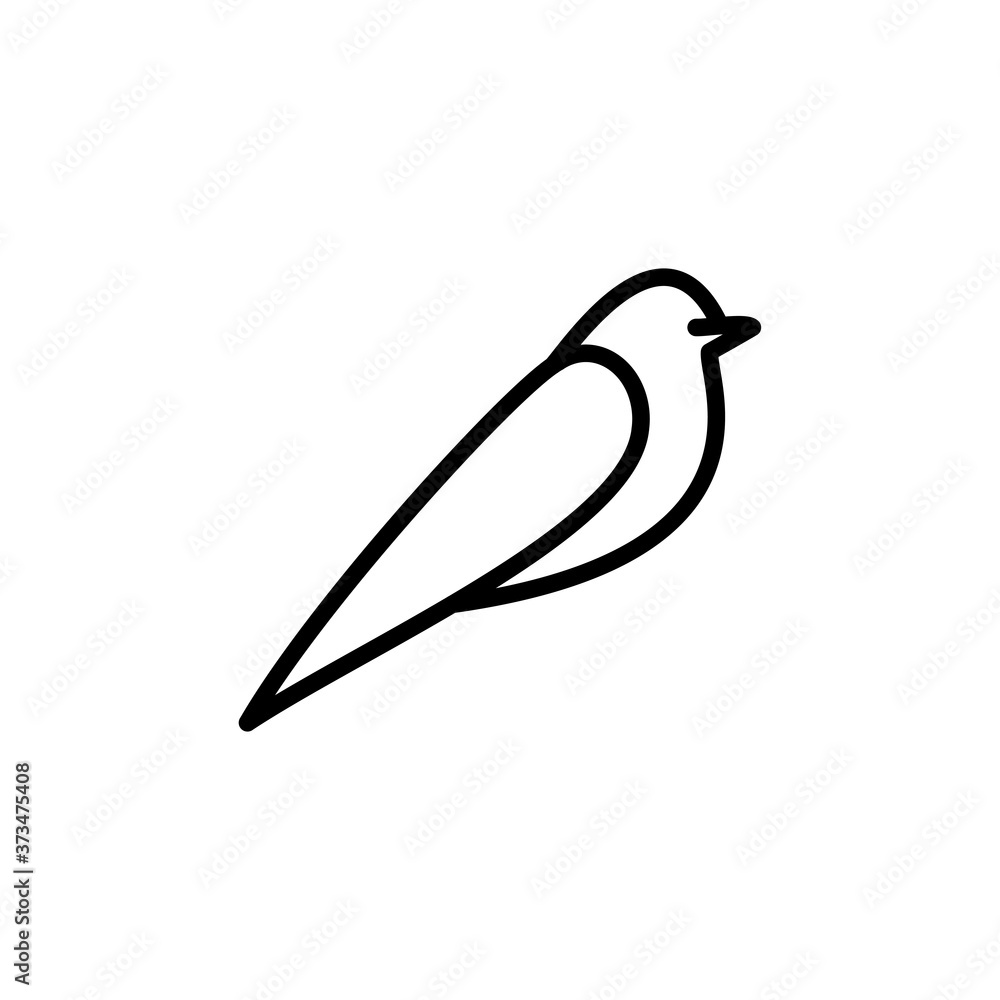 Bird line art concept illustration Premium Vector. Stock Vector | Adobe ...