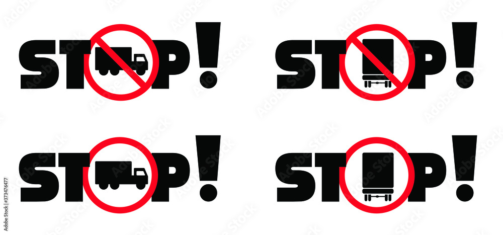 No pass for truck. no entry or stop symbol. Forbid do not enter for ...