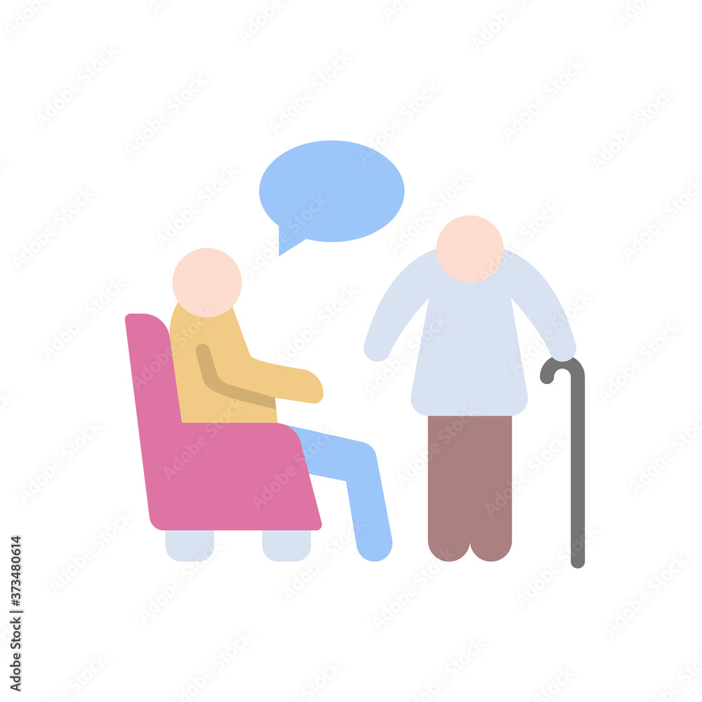 Old people talking icon. Simple color vector elements of nursing home ...