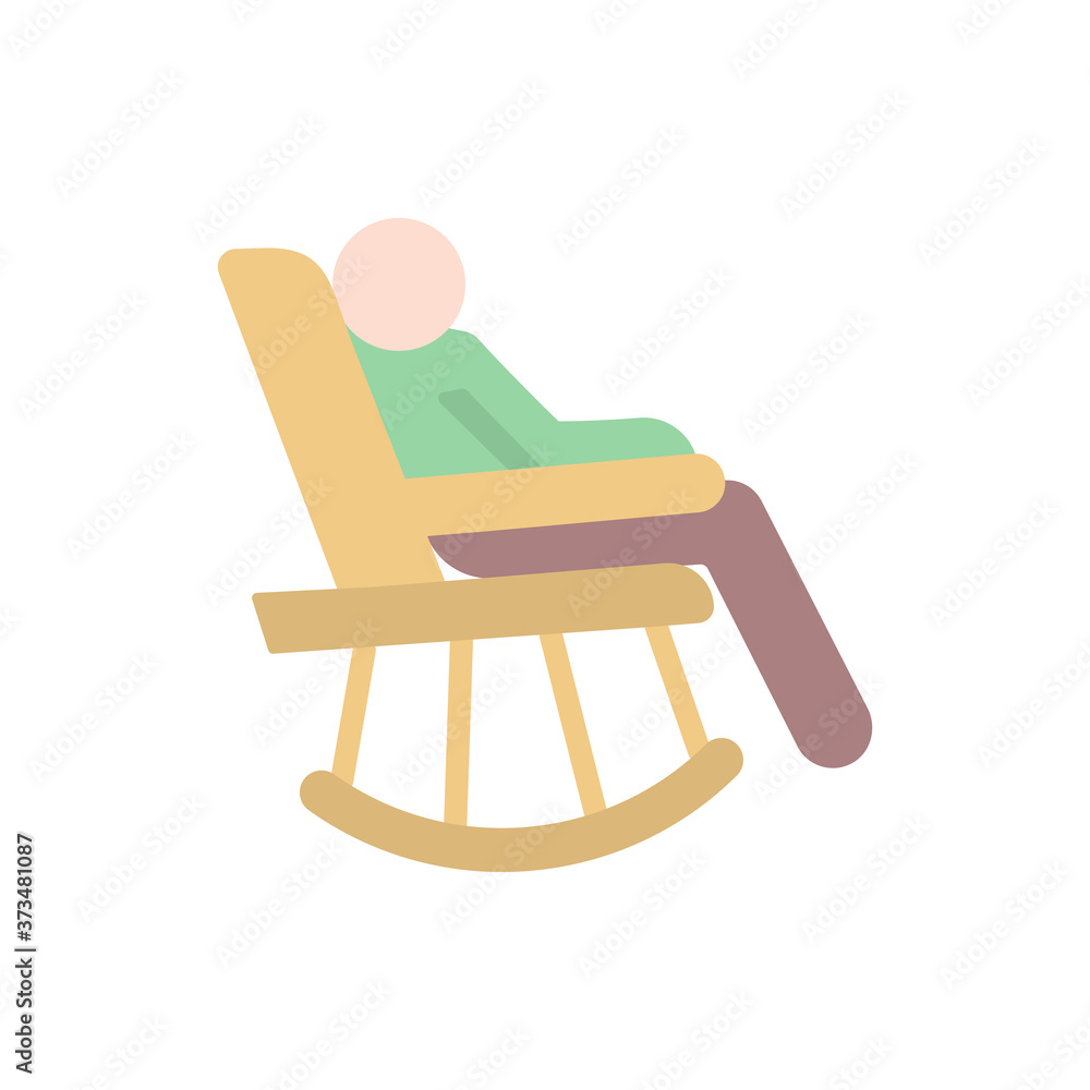 Chair retirement home icon. Simple color vector elements of nursing ...