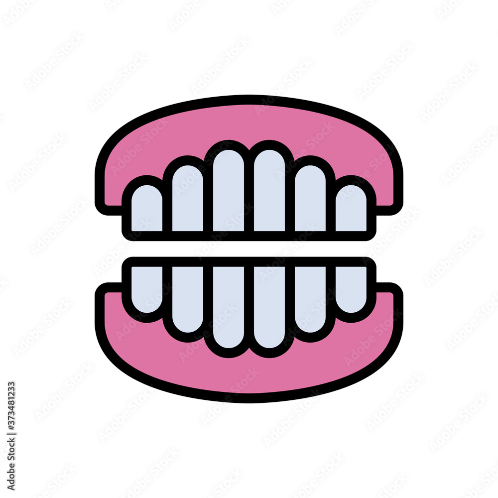 Denture old man icon. Simple color with outline vector elements of ...