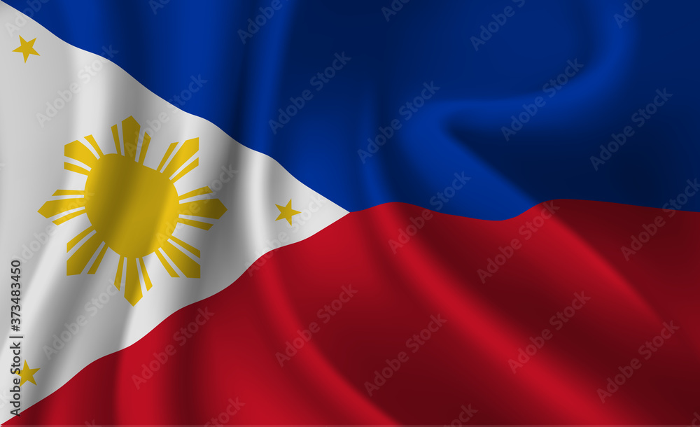 Waving flag of the Philippines. Waving Philippines flag Stock Vector ...