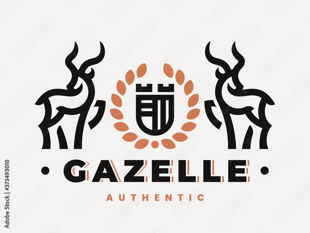 Gazelle modern emblem design editable for your business. Stock Vector ...