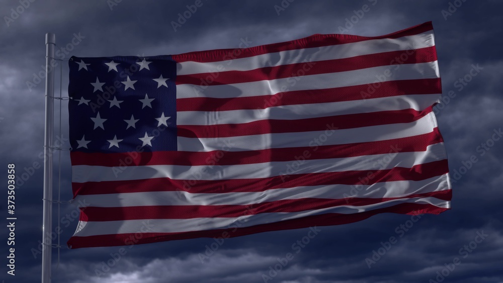 American flag waving in the wind. Realistic flag background ...