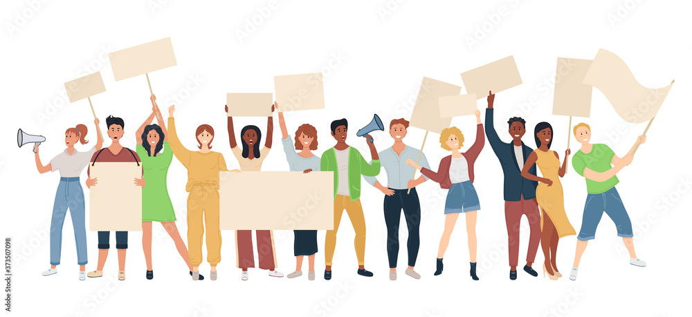 People Protesting Vector