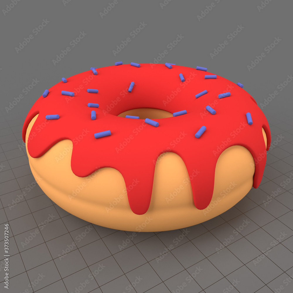 Stylized donut with sprinkles Stock 3D asset | Adobe Stock