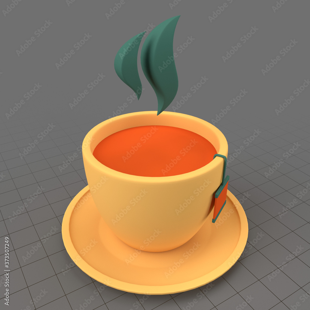 Stylized cup of hot tea Stock 3D asset | Adobe Stock