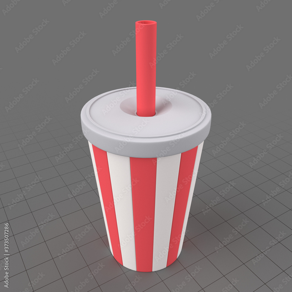 Stylized cup with straw Stock 3D asset | Adobe Stock