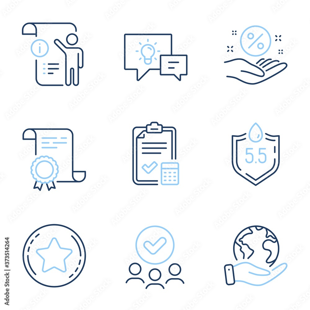 Accounting checklist, Loan percent and Ph neutral line icons set ...