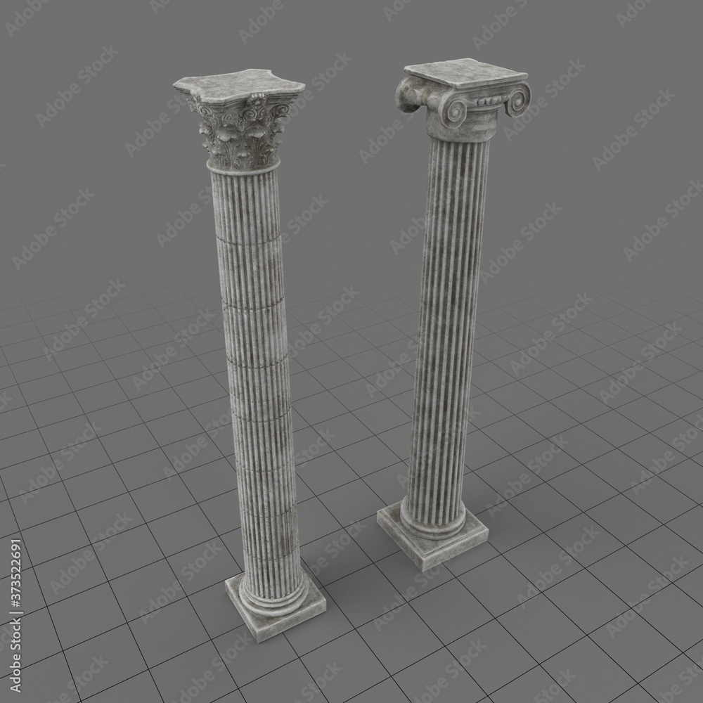 Concrete columns Stock 3D asset | Adobe Stock