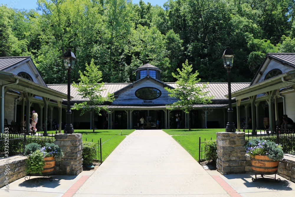 Lynchburg, Tennessee, United States. Main entrance of the Jack Daniel's ...
