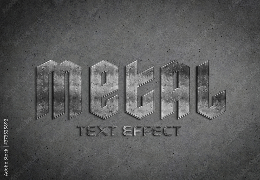 Metal Text Effect Mockup Stock Template | Adobe Stock