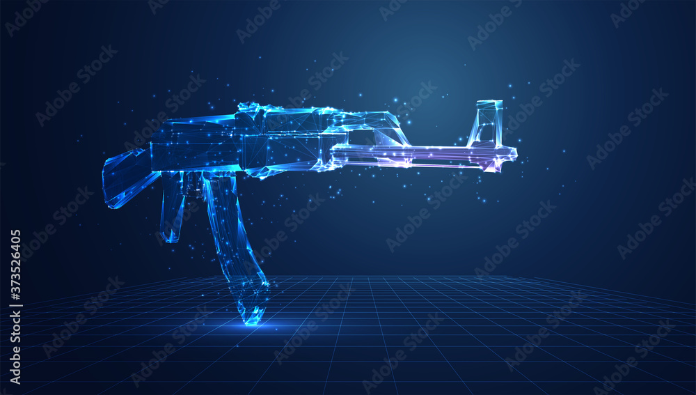 vector background with virtual game, machine gun Stock Vector | Adobe Stock