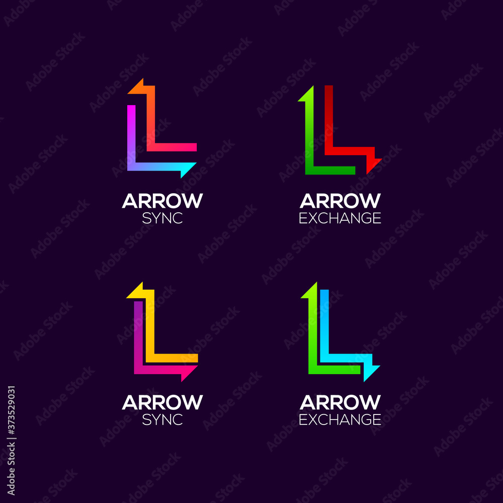 Letter L logotype with Arrows two directions concept, Financial ...