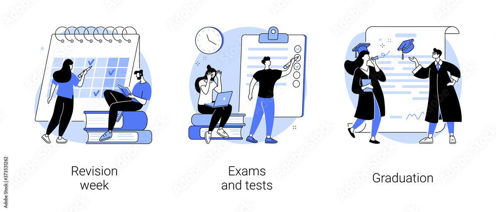 School and college activity abstract concept vector illustration set ...
