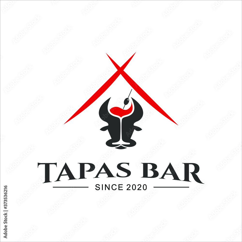 Tapas bar Spanish food logo design template cuisine and gourmet vector ...