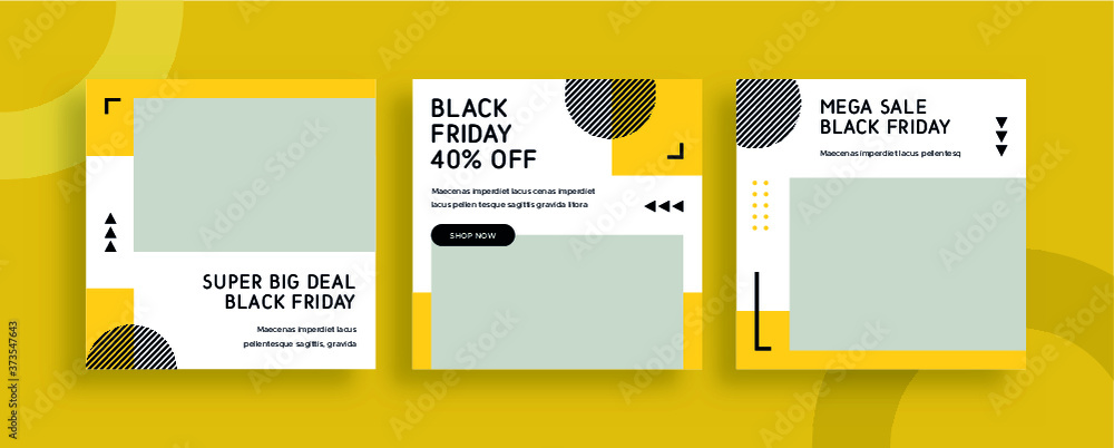 Set of editable templates for Instagram post, Facebook square frame ...