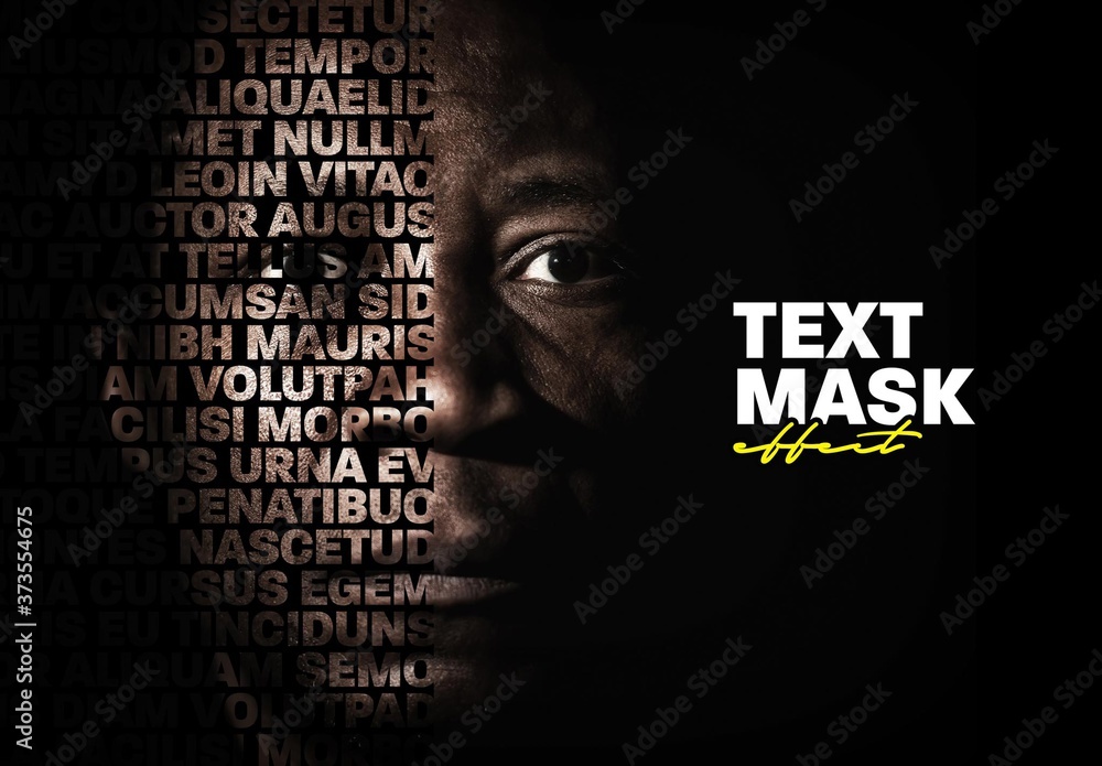 Cut Out Portrait Text Mask Effect Mockup Stock Template | Adobe Stock