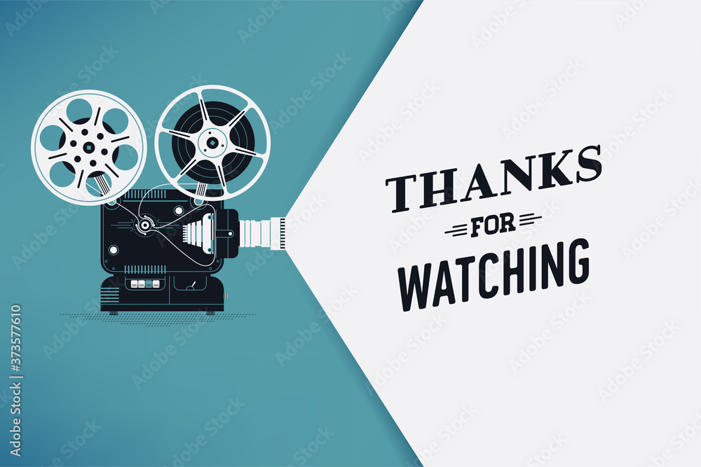 'Thanks for Watching' title screen concept design with retro looking ...