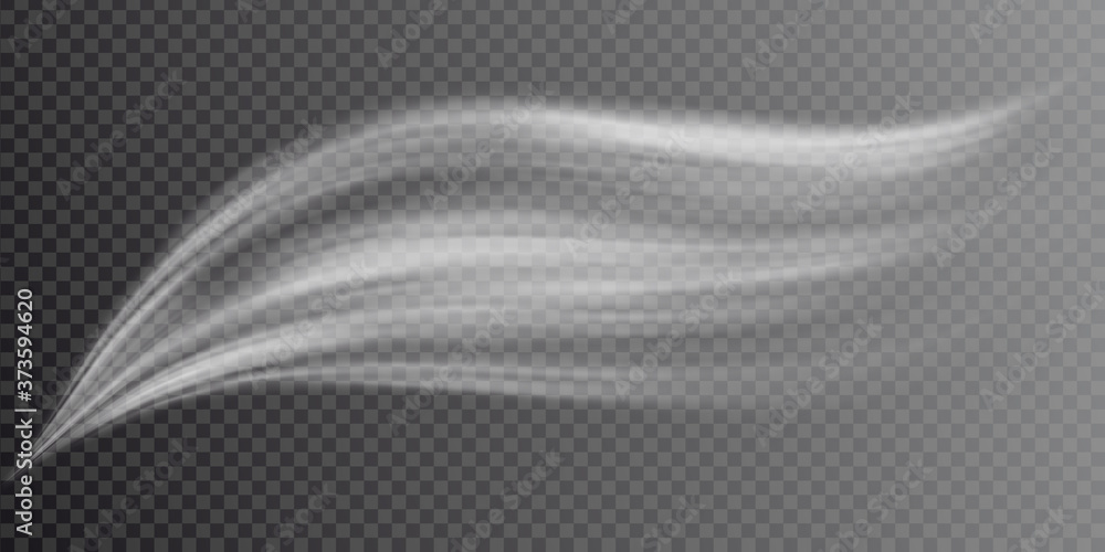 Vector smoke on a transparent background, realistic vector drawing ...