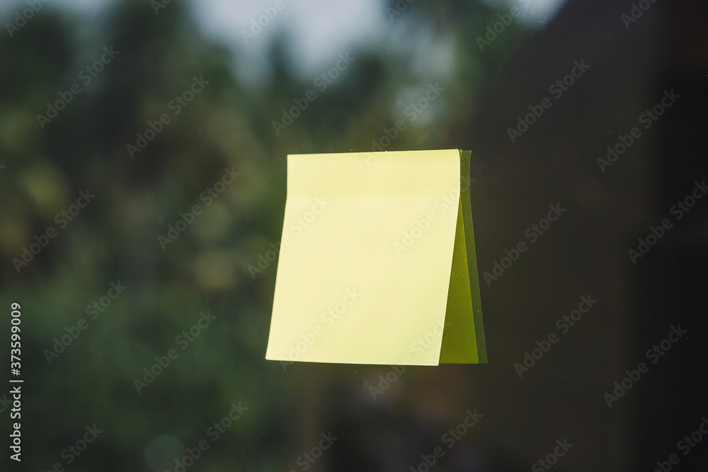 sheets of note papers, stick notes paper, post it on mirror window ...