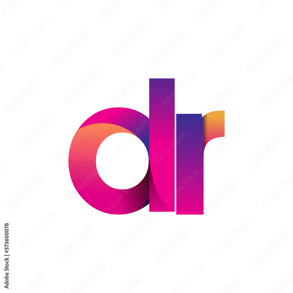 Initial Letter DR Logo Lowercase, magenta and orange, Modern and Simple ...